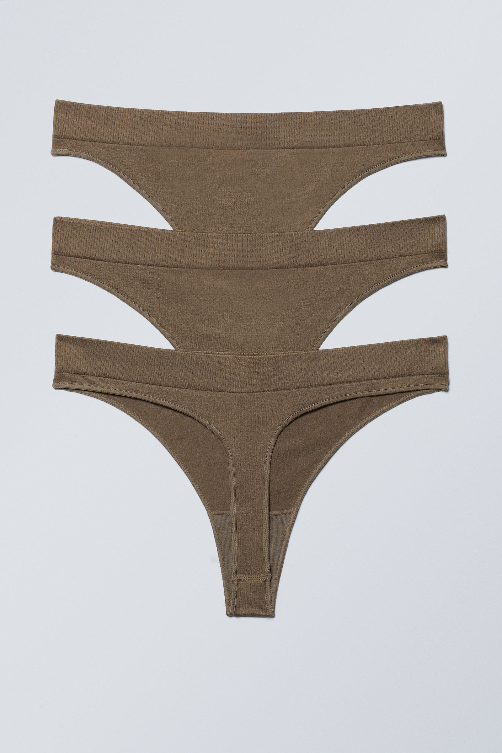 3 pack inez brazilian cotton briefs Dark Brown Weekday GB