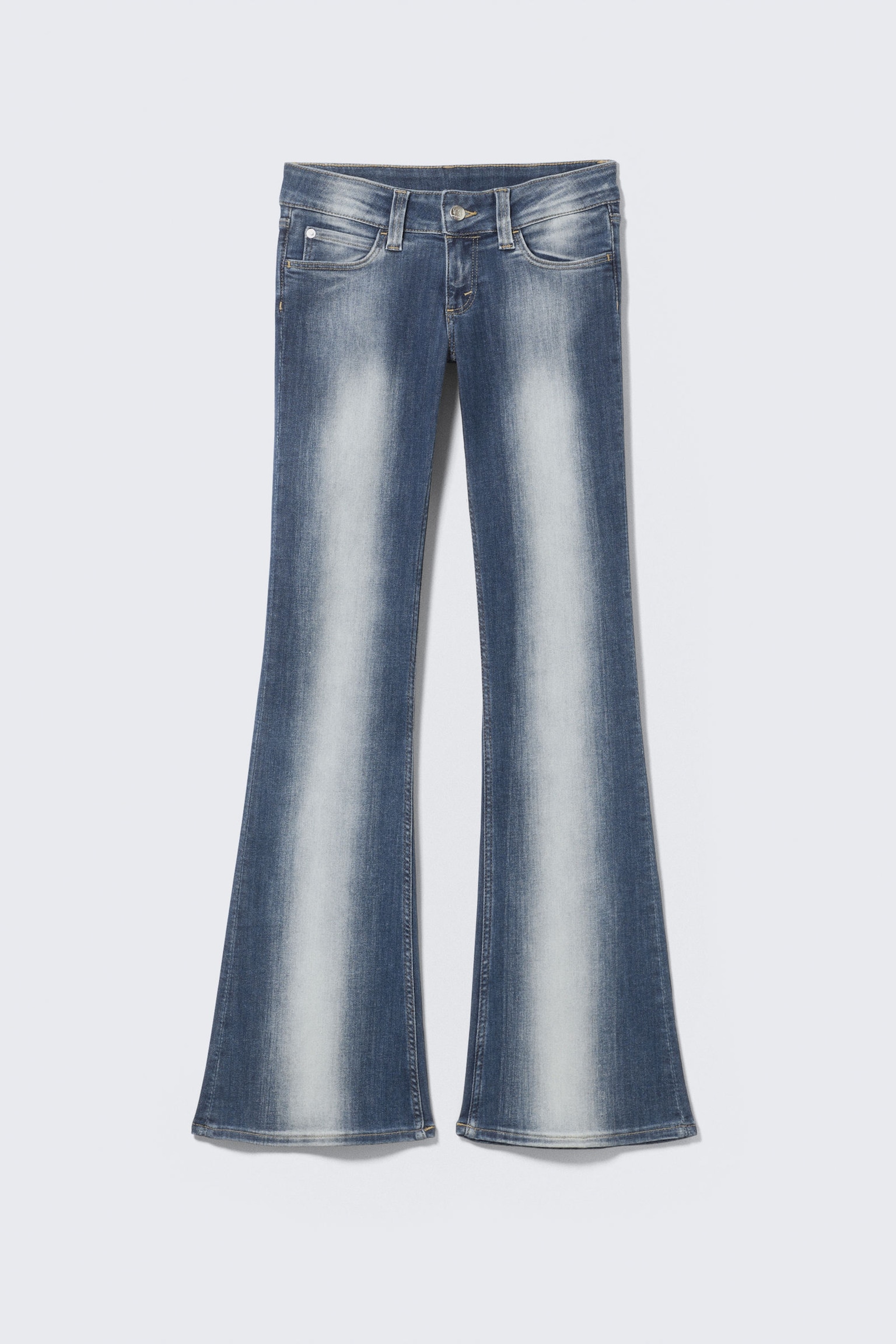 booty bei low waist skinny bootcut jeans - Blue Spray - Medium Blue ...