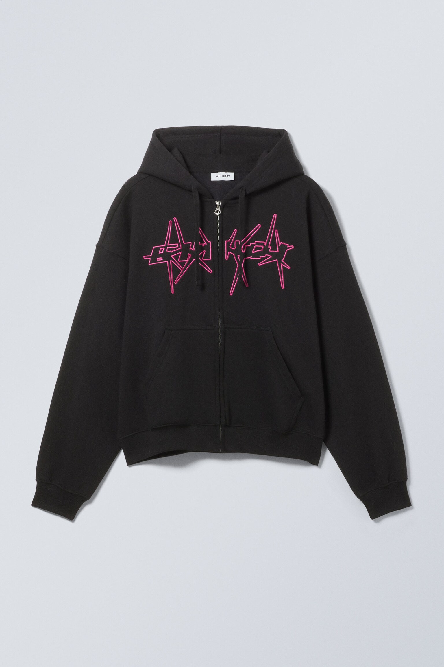 boxy graphic zip hoodie - Spike Error Logo | Weekday WW