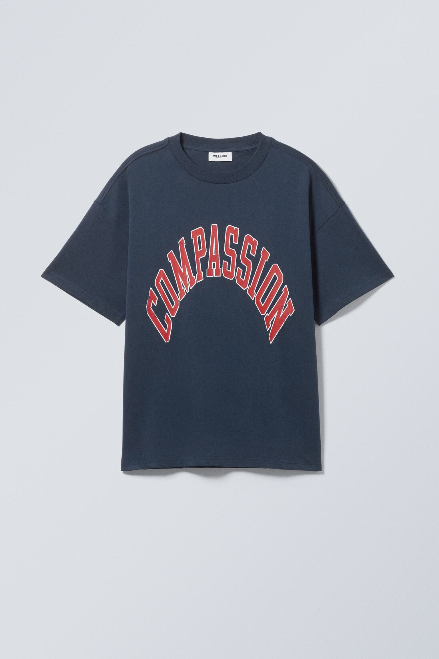 great boxy printed graphic tee - Dark Blue - Compassion | Weekday EU