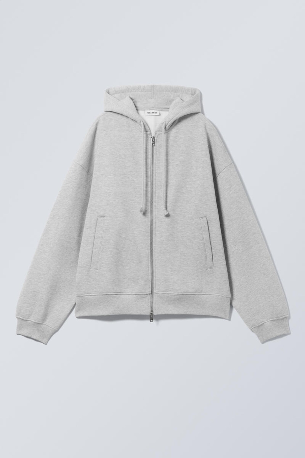 boxy heavy zip hoodie - Grey Melange | Weekday GB