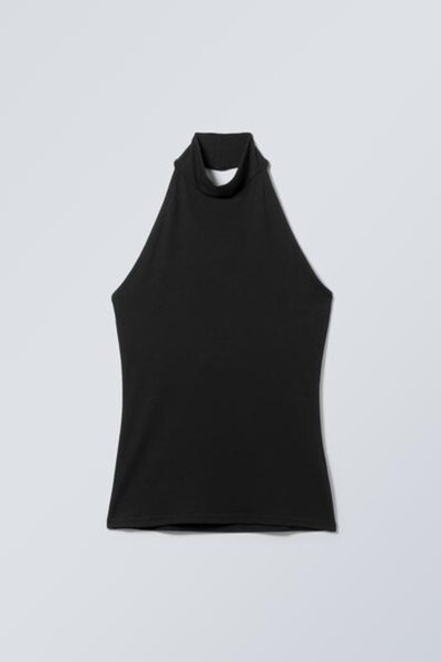 halter tank top - Svart | Weekday SE
