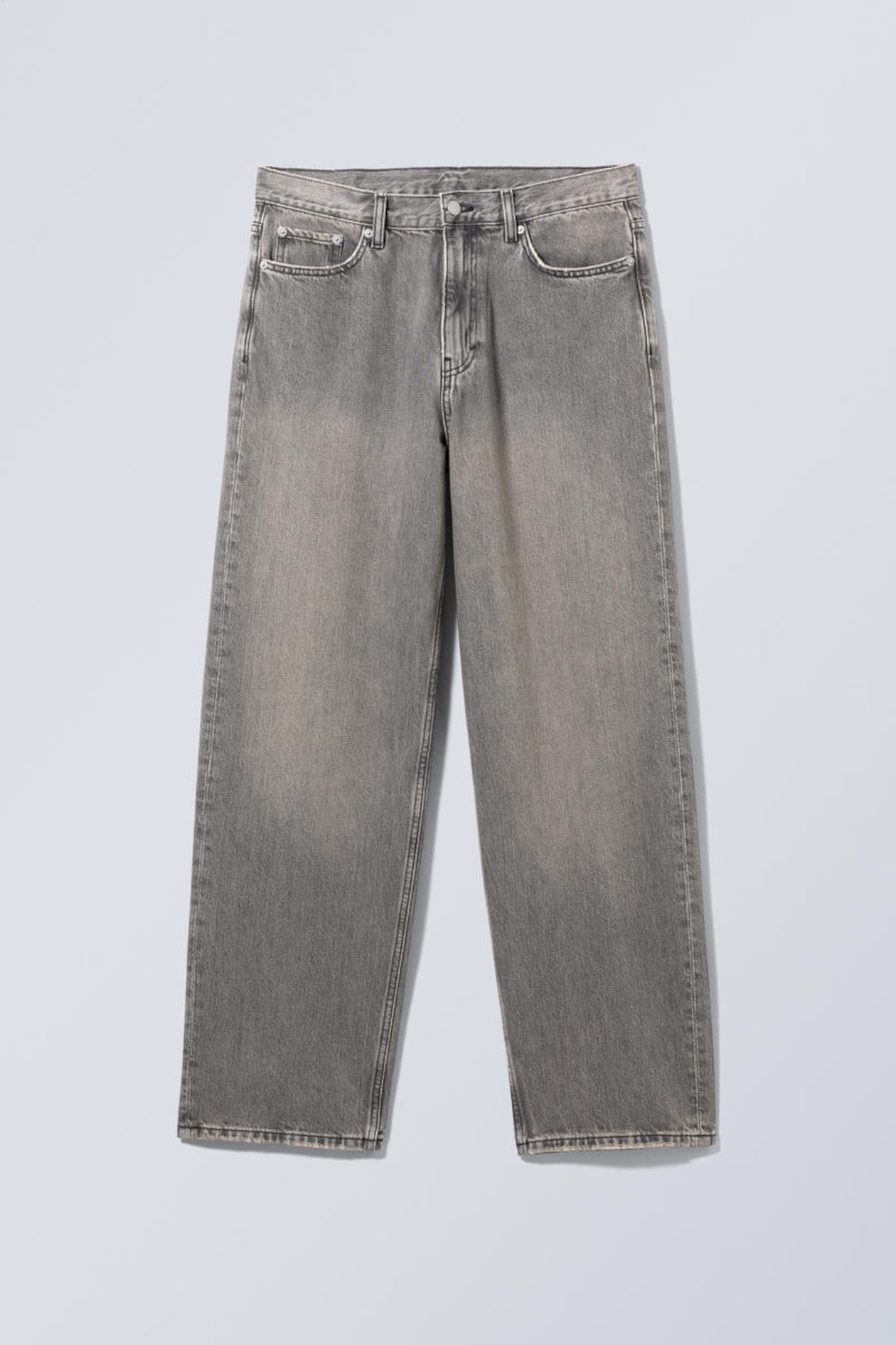 galaxy loose straight leg jeans - Clay Grey - Grey | Weekday GB