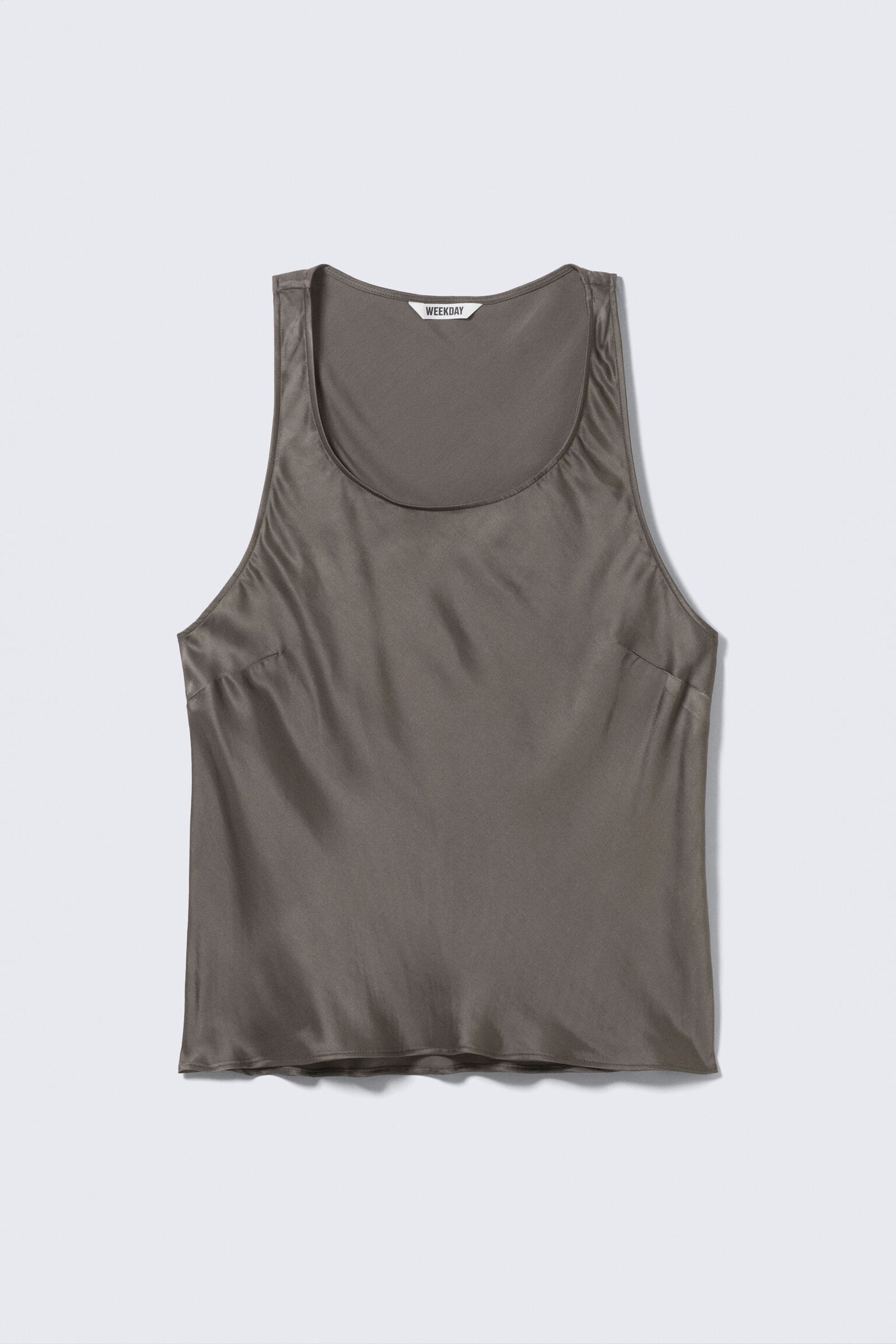 long slim satin singlet - Dark Mole | Weekday WW