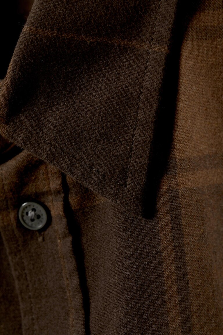 oversized boxy checked flannel shirt - Medium Brown | Weekday WW